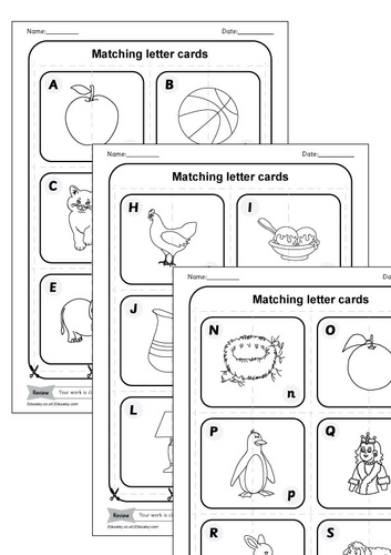 Toddler Printable Workbook Match with Picture and Connect Letter Circle ...