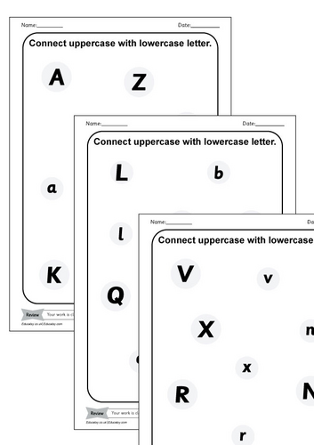 Toddler Printable Workbook Match with Picture and Connect Letter Circle ...