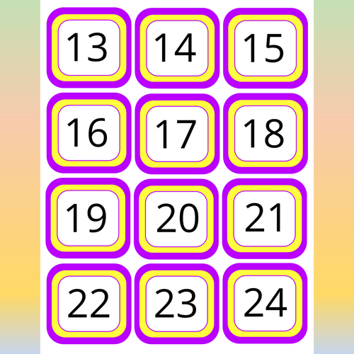 Free Printable Number Labels 1 to 36, Editable Number Labels, Student ...