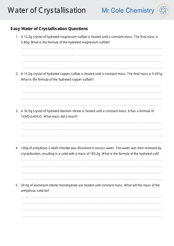 Water of Crystallisation | Teaching Resources