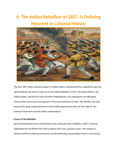 British Colonialism Indian Rebellion 1857 | Teaching Resources