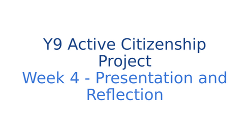 Active Citizenship Project and original final assessment , based on ...