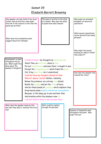Sonnet 29 comprehension worksheet | Teaching Resources