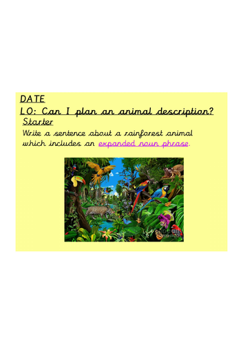 Planning and Writing an Animal Description (Y3/4) | Teaching Resources
