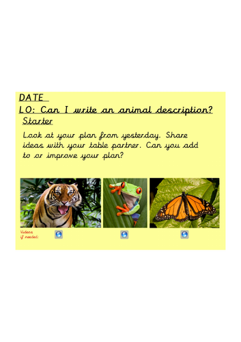 Planning and Writing an Animal Description (Y3/4) | Teaching Resources
