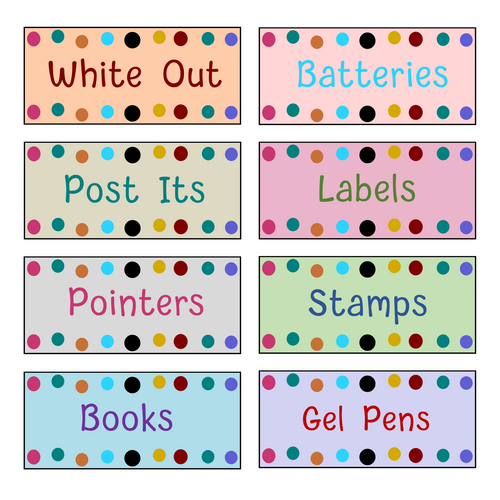 Teacher Toolbox Labels, Polka Dots Teacher Toolbox Labels, Back to ...