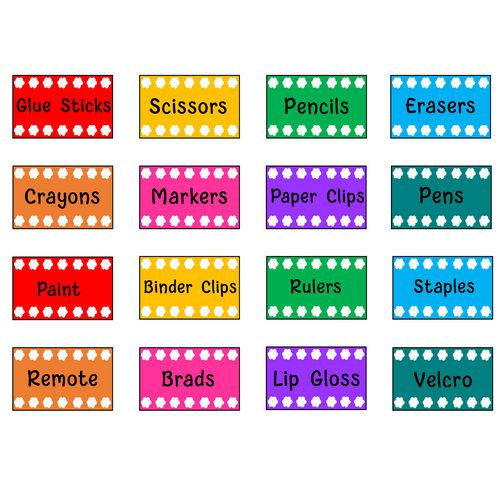 Teacher Toolbox Labels, Bright Teacher Toolbox Labels, Back to School ...
