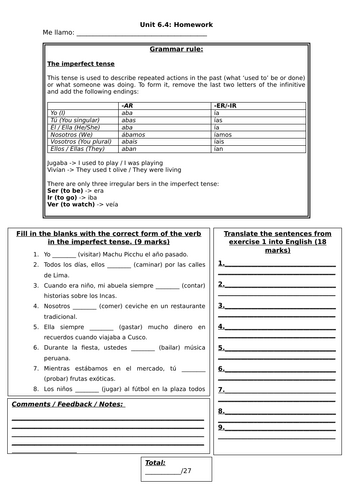 Unit 6: De paseo por el mundo hispano (Claro 2) HOMEWORK | Teaching ...