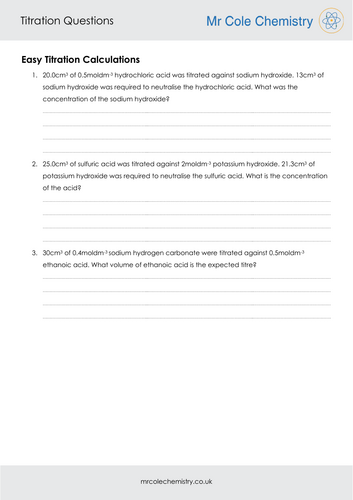 Titration Calculations | Teaching Resources