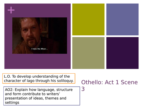 Othello Introductory Lessons A Level or GCSE | Teaching Resources