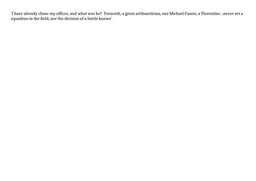 Othello Introductory Lessons A Level or GCSE | Teaching Resources