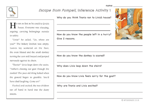 KS2 Escape from Pompeii - Whole Class Guided Reading - Year 3, Year 4 ...