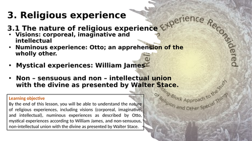 Religious Experience - power points plus worksheets for KS5 RS A-level ...
