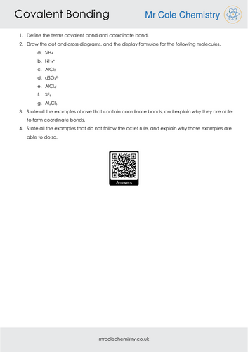 Covalent Bonding | Teaching Resources