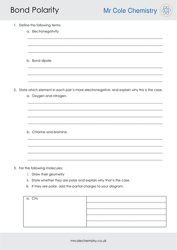 Bond Polarity | Teaching Resources