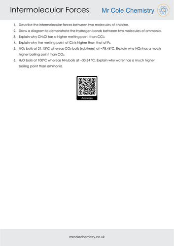 Intermolecular Forces | Teaching Resources