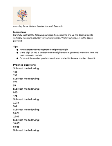 Year 4 Operations Worksheet Bundle | Teaching Resources