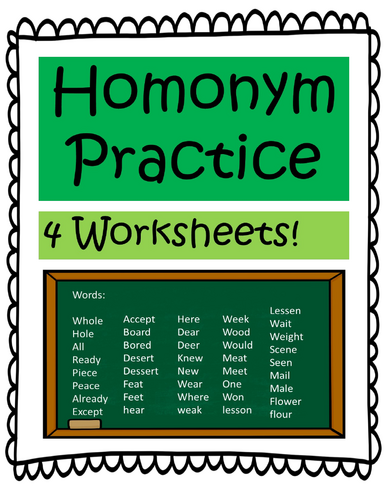 Homonym Practice: A Grammar Worksheet | Teaching Resources