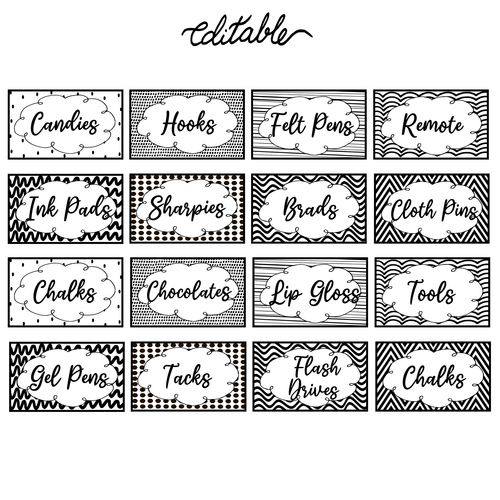 Teacher Toolbox Labels, Black and White Teacher Toolbox Labels ...