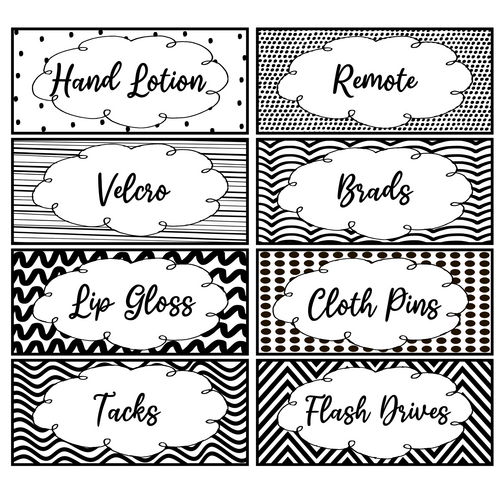 Teacher Toolbox Labels, Black and White Teacher Toolbox Labels ...