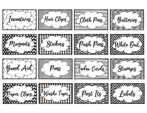 Teacher Toolbox Labels, Black and White Teacher Toolbox Labels ...