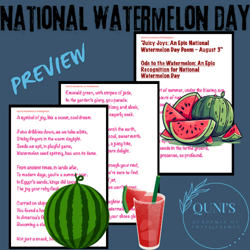 "Juicy Joys: An Epic National Watermelon Day Poem - August 3 ...