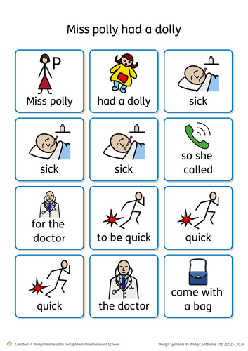 widgit miss polly had a dolly sequencing | Teaching Resources