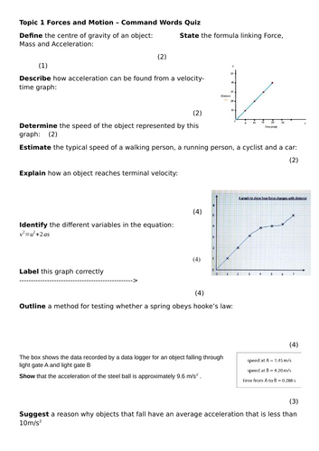 CIE IGCSE Physics - Motion, Forces and Energy - Topic 1 - Complete Set ...
