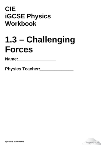 CIE IGCSE Physics - Motion, Forces and Energy - Topic 1 - Complete Set ...