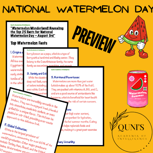 "Watermelon Wonderland! Revealing the Top 25 Facts for National ...