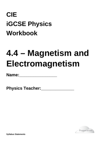 CIE IGCSE Physics - Electricity and Magnetism - Topic 4 - Complete Set ...