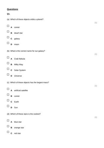 Cie Igcse Physics Space Physics Topic 6 Complete Set Of Resources