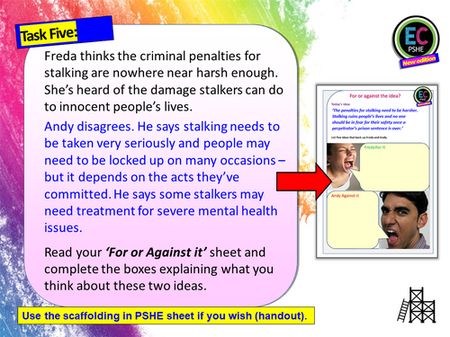 Stalking, Harassment + Law PSHE | Teaching Resources