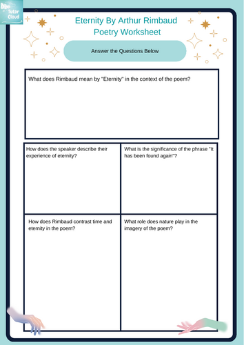 Eternity By Arthur Rimbaud Poetry Worksheet | Teaching Resources