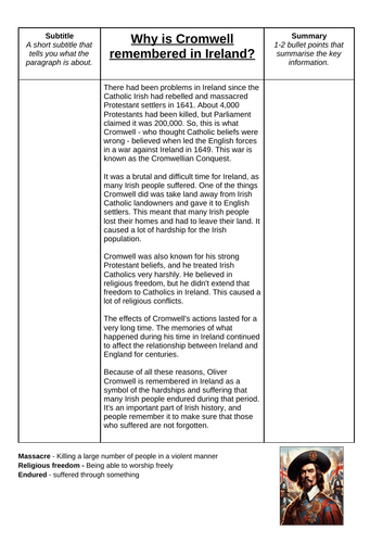 Oliver Cromwell SoW | Teaching Resources