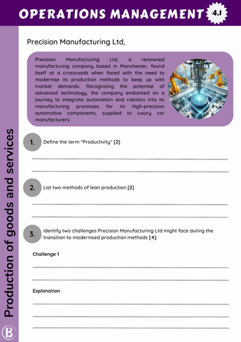 IGCSE Business Unit 4.1: Production of goods and services | Teaching ...
