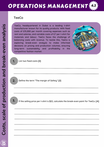 IGCSE Business Unit 4.2: Costs, scale of production and break-even ...