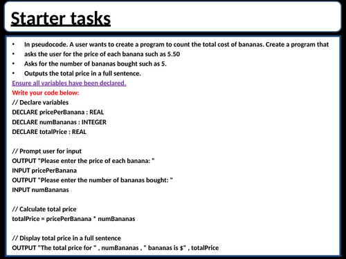 IGCSE Computer Science Pseudocode workbook with answers | Teaching ... IGCSE Computer Science Pseudocode workbook with answers | Teaching ...