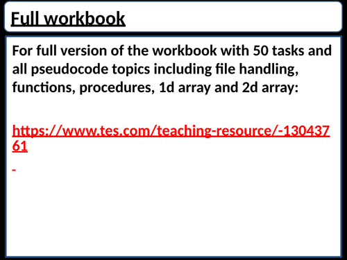 IGCSE Computer Science Pseudocode workbook with answers | Teaching ... IGCSE Computer Science Pseudocode workbook with answers | Teaching ...