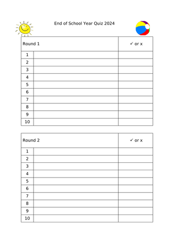 Exciting End of School Year Quiz for Key Stage 2 Kids | Teaching Resources