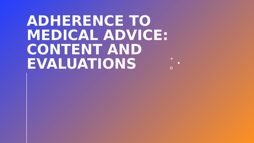 Adherence to medical Advice Health Psychology 9990 | Teaching Resources