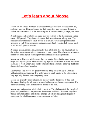 Moose : Reading Comprehension with Multiple choice Questions & Answers ...