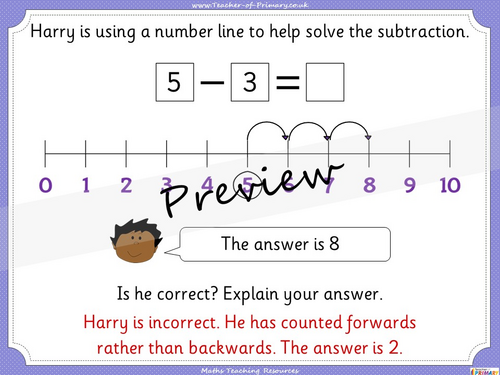Subtraction on a Number Line - Year 1 | Teaching Resources