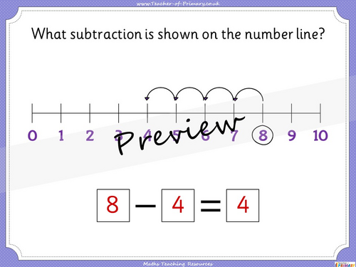Subtraction on a Number Line - Year 1 | Teaching Resources