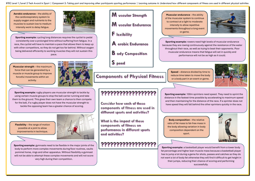 BTEC Tech Award in Sport (2022) Component 2 Physical and Skill-Related ...