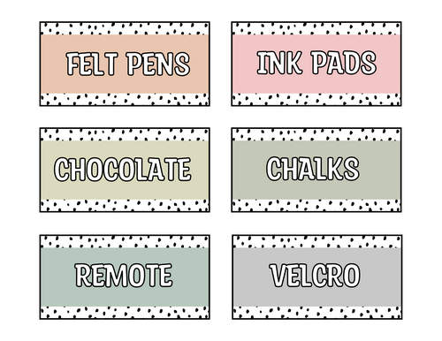 Printable Teacher Toolbox Labels, Boho Neutral Spotty Teacher Toolbox ...