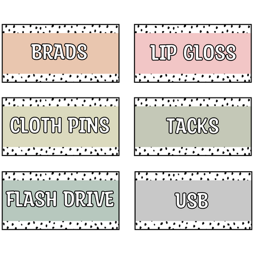 Printable Teacher Toolbox Labels, Boho Neutral Spotty Teacher Toolbox ...