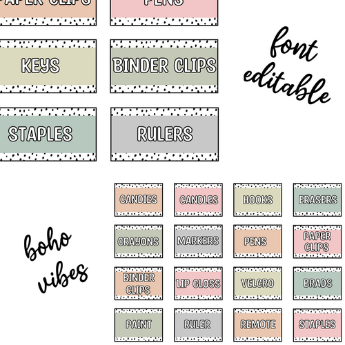 Printable Teacher Toolbox Labels, Boho Neutral Spotty Teacher Toolbox ...