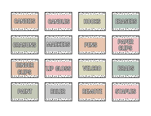 Printable Teacher Toolbox Labels, Boho Neutral Spotty Teacher Toolbox ...