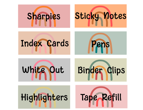 Teacher Toolbox Labels, Editable Boho Rainbow Teacher Toolbox Labels ...